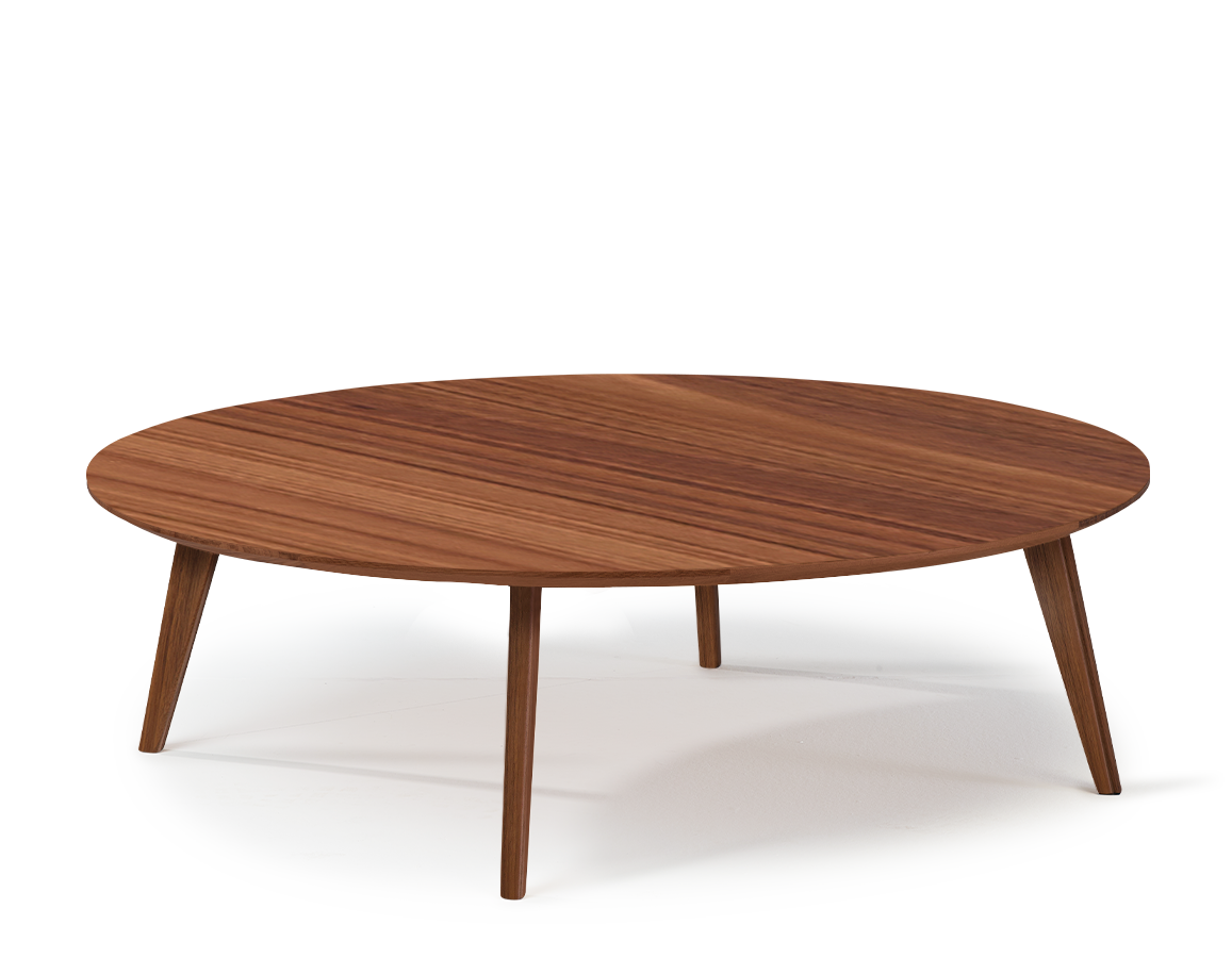 Round low table F1 in walnut and natural ceramic finish - Léon | Maison ...