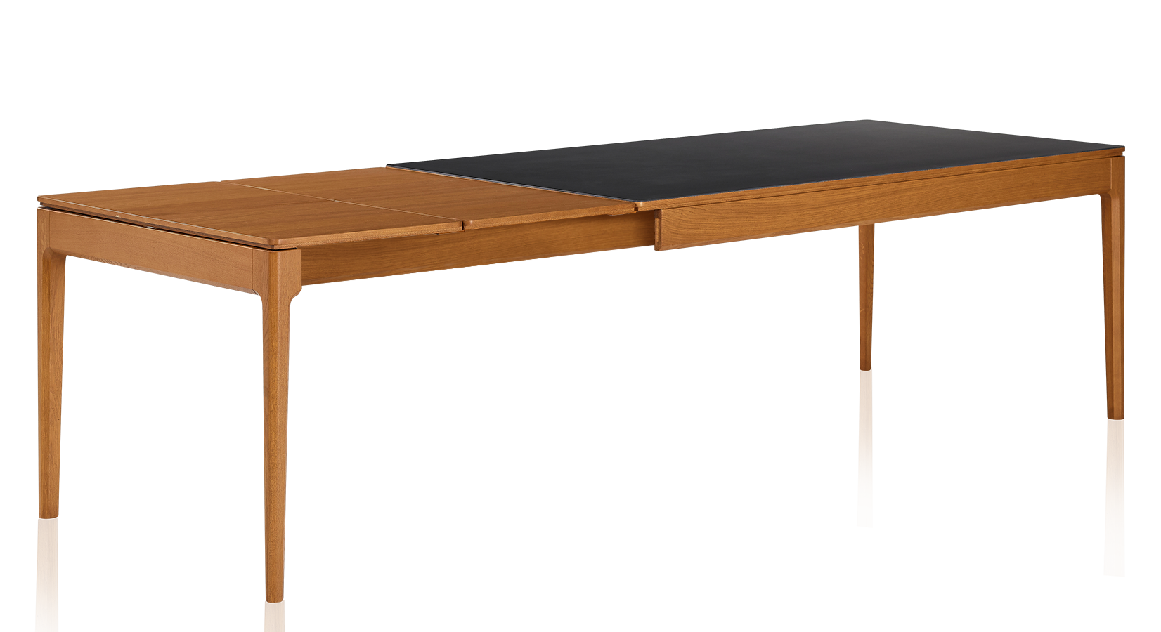 Extendable table in oak, cherry stain and plain black ceramic 180x100 ...
