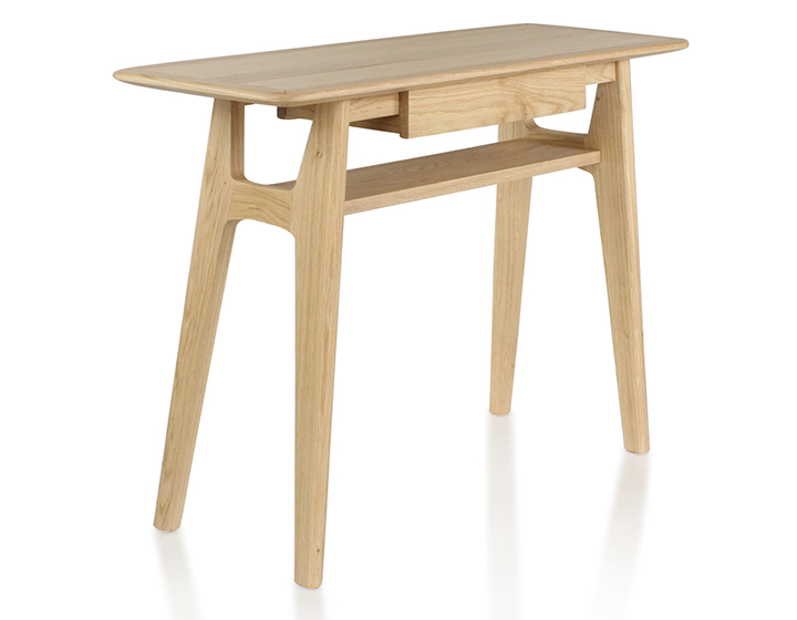 Console fixe en chêne teinte naturelle 120x40 cm - Albatre | Maison Saulaie