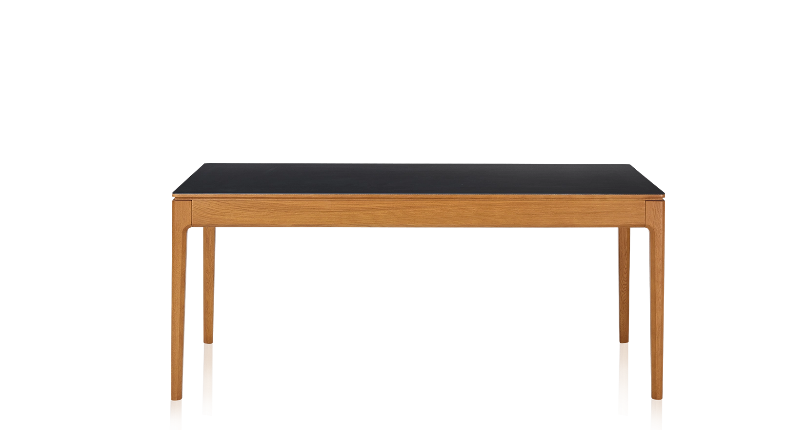 Table extensible en chêne teinte merisier et céramique noire unie ...