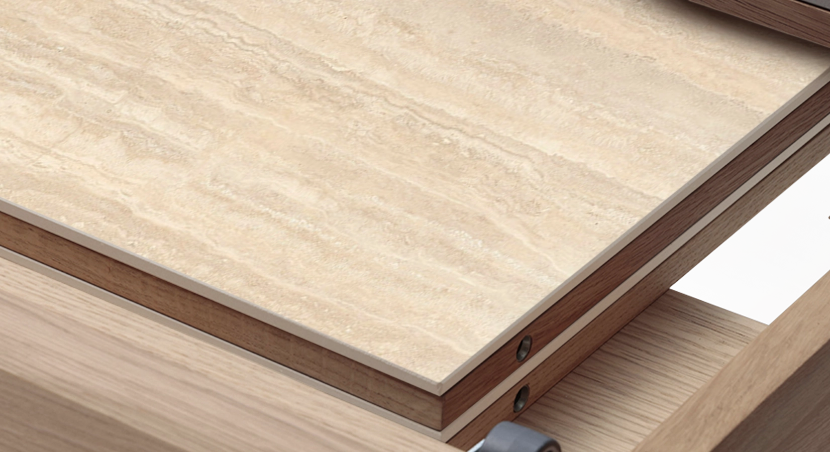 Table extensible 8 à 12 personnes en chêne et céramique allonges ...